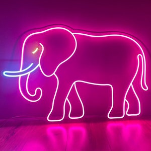 Elephant Neon Sign - Elephant Led Sign, Neon Sign Bedroom, Neon Light ...