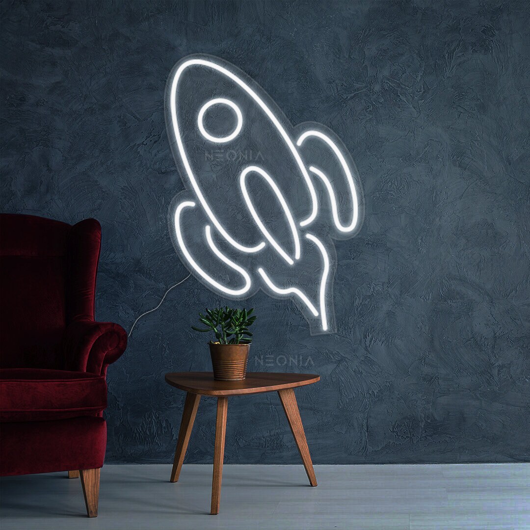 Rocket Neon Sign Wall Decor Wall Sign Neon Lights - Etsy