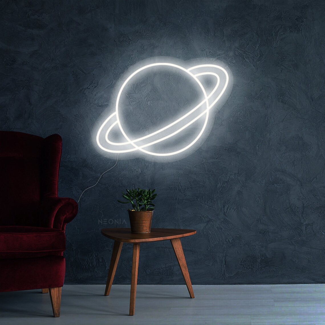 Saturn Planet Neon Sign Saturn Neon Sign Wall Decor Wall | Etsy