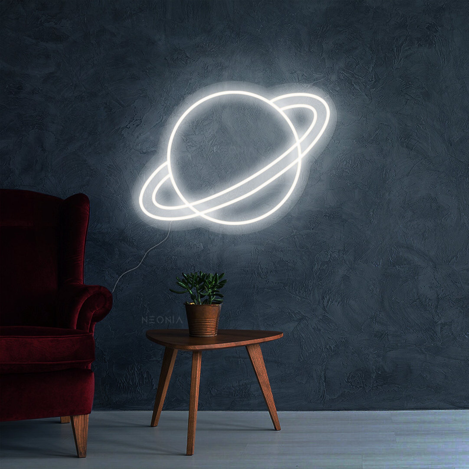 Saturn Planet Neon Sign Saturn Neon Sign Wall Decor Wall | Etsy