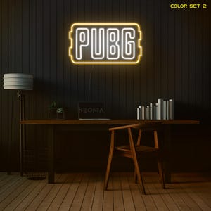 Pubg LED Neon Sign - Gamer Room Decor, Gaming Neon Light, Video Game ...