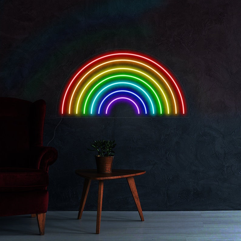 Rainbow Neon Sign Rainbow Wall Decor Neon Sign Bedroom - Etsy