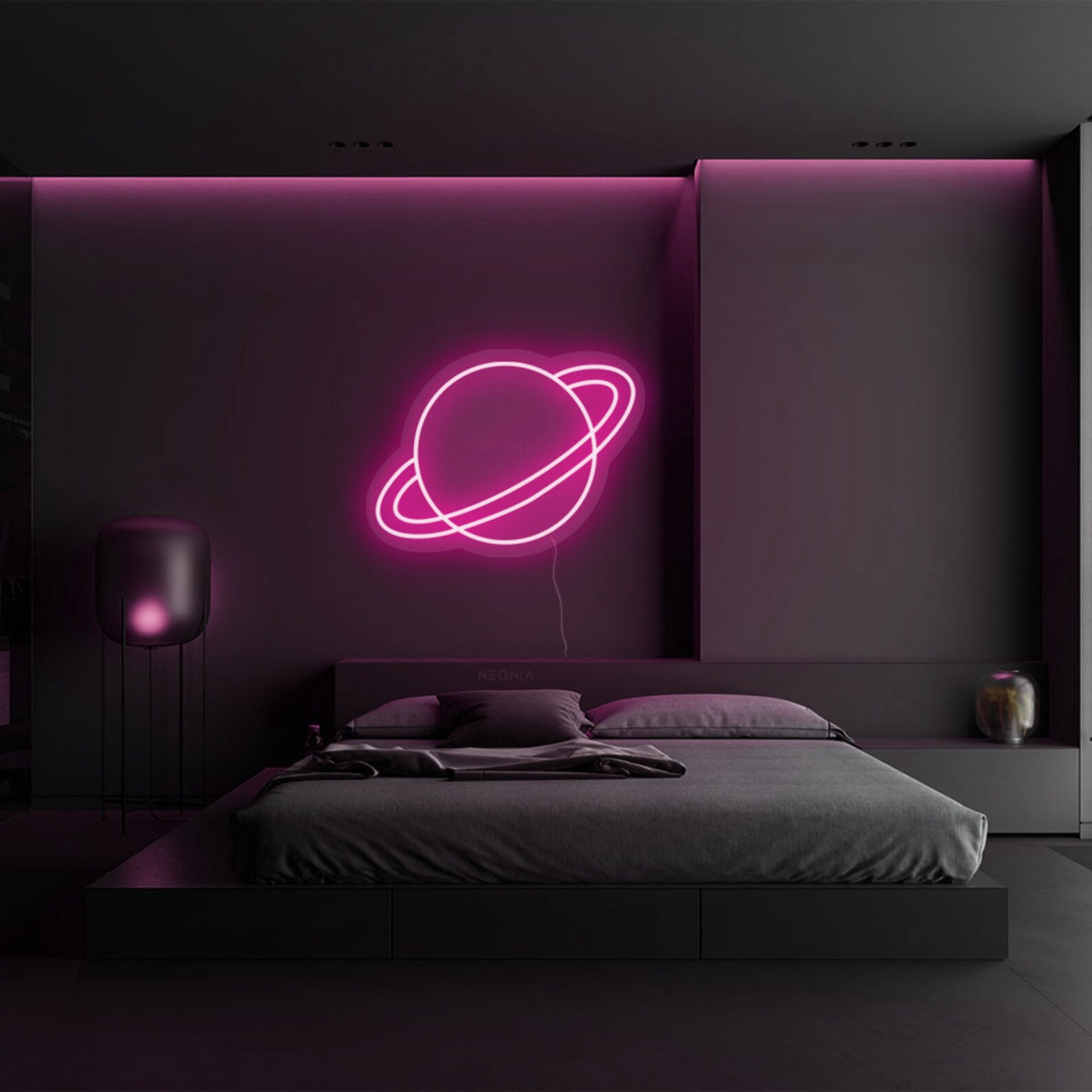 Saturn Planet Neon Sign Saturn Neon Sign Wall Decor Wall | Etsy