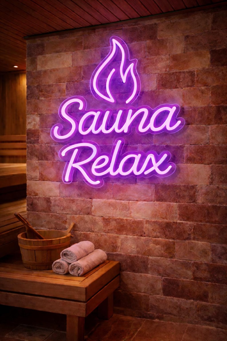 Sauna Neon Sign, Custom Sauna Light, Nordic Spa Decor, Home Sauna Wall ...