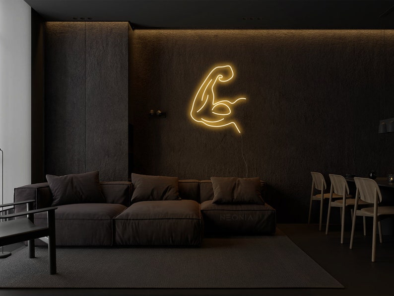 Muscle Neon Sign Muscle Neon Lights Neon Sign for Gym LED | Etsy