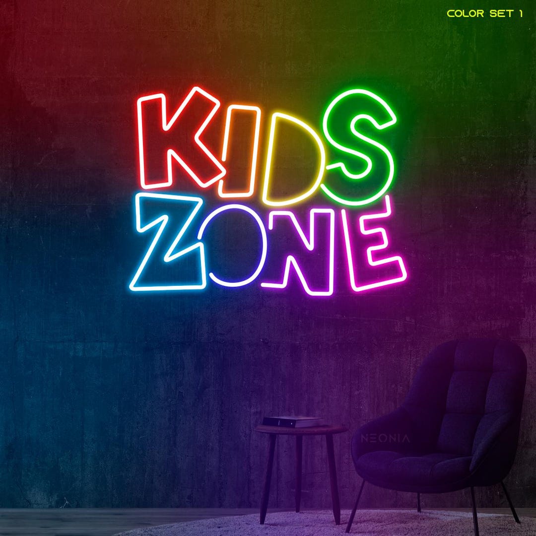 Kids Zone LED Neon Sign: Playroom Wall Decor - Etsy