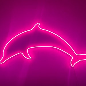Dolphin LED Neon Sign: Handmade Wall Decor - Etsy