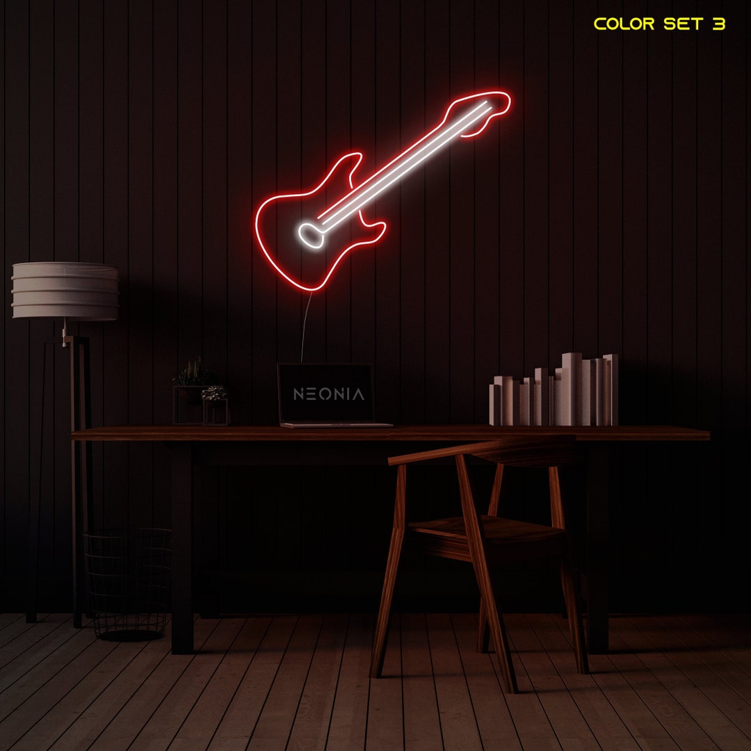 Guitar Neon Sign Musical Instrument Led Sign Neon Sign - Etsy