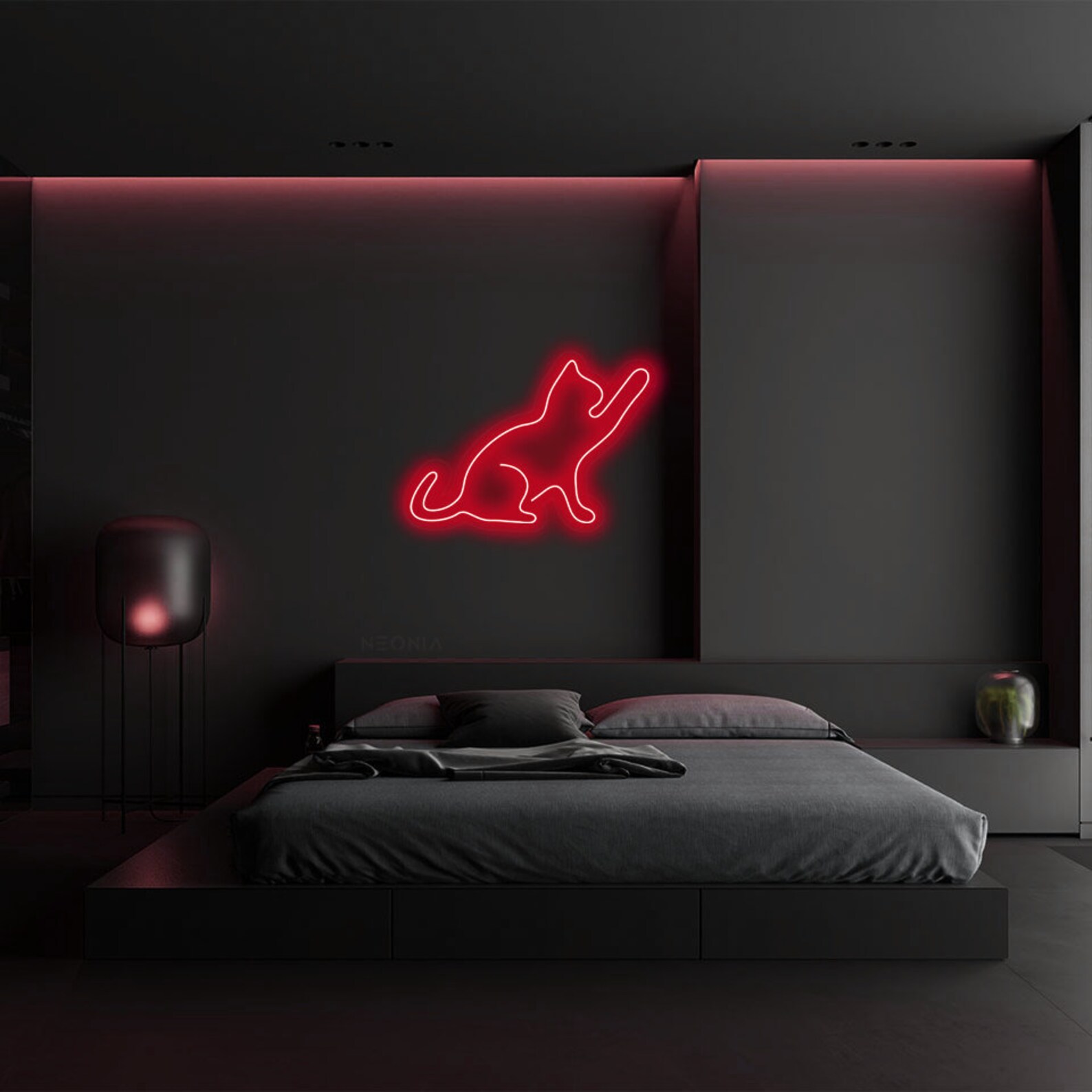 Cat Neon Sign Cat Wall Decor Neon Sign Bedroom Neon Light - Etsy
