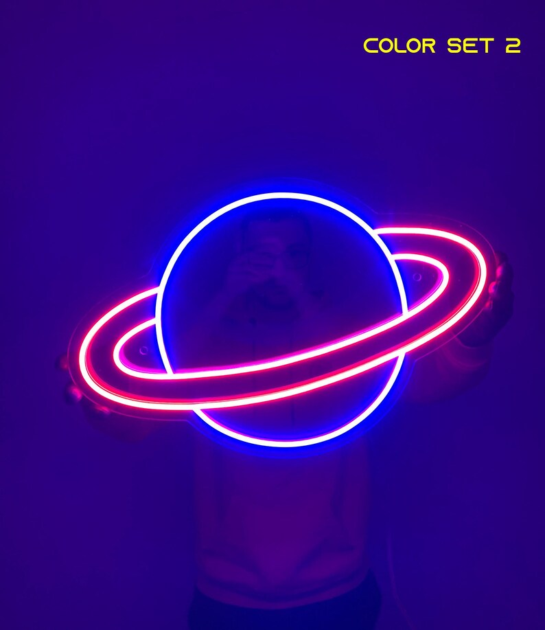 Saturn Planet Neon Sign Saturn Neon Sign Wall Decor Wall - Etsy New Zealand