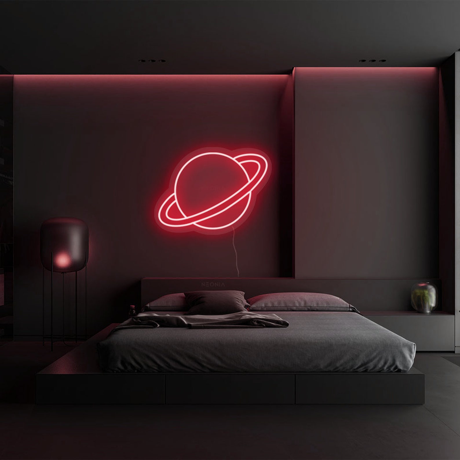Saturn Planet Neon Sign Saturn Neon Sign Wall Decor Wall - Etsy