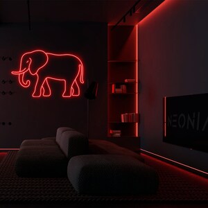 Elephant Neon Sign - Elephant Led Sign, Neon Sign Bedroom, Neon Light ...