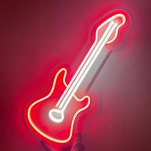Guitar Neon Sign - Musical Instrument Led Sign, Neon Sign Bedroom, Neon ...