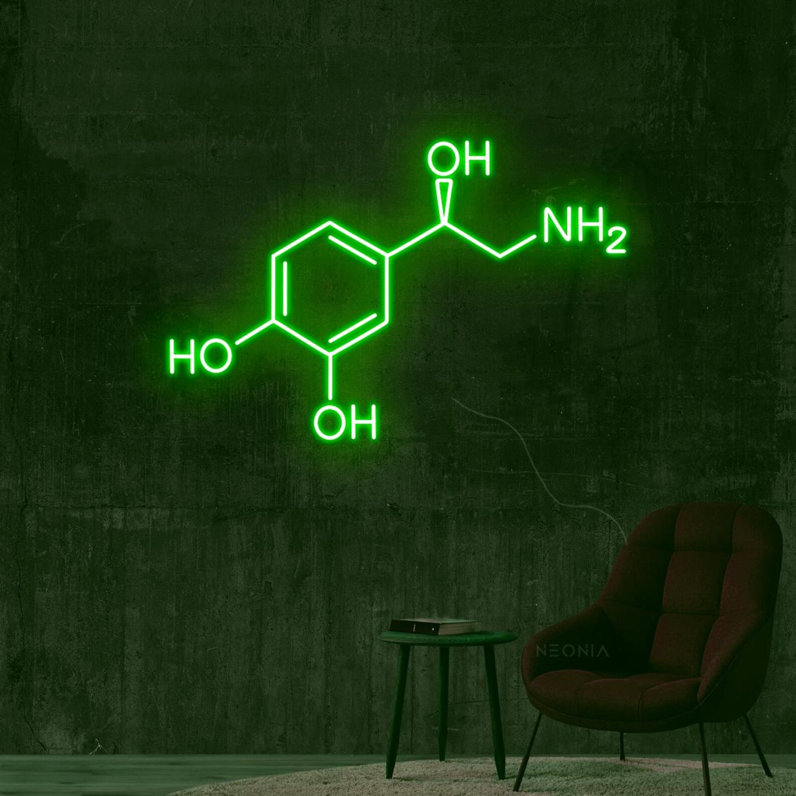 Noradrenaline Molecule LED Neon Sign: Science Wall Decor - Etsy