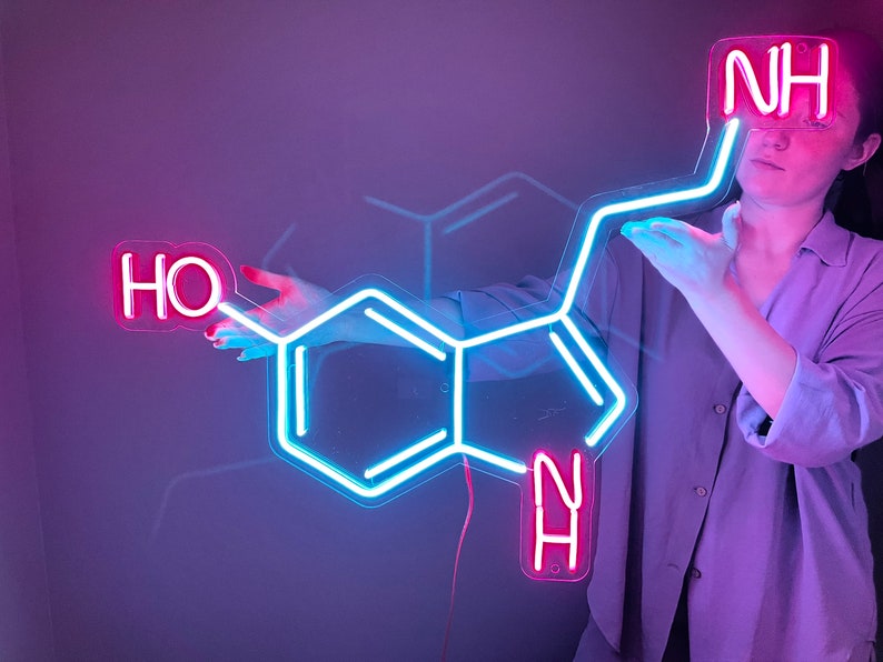 Serotonin Molecule Neon Sign Molecule LED Sign Neon Sign - Etsy