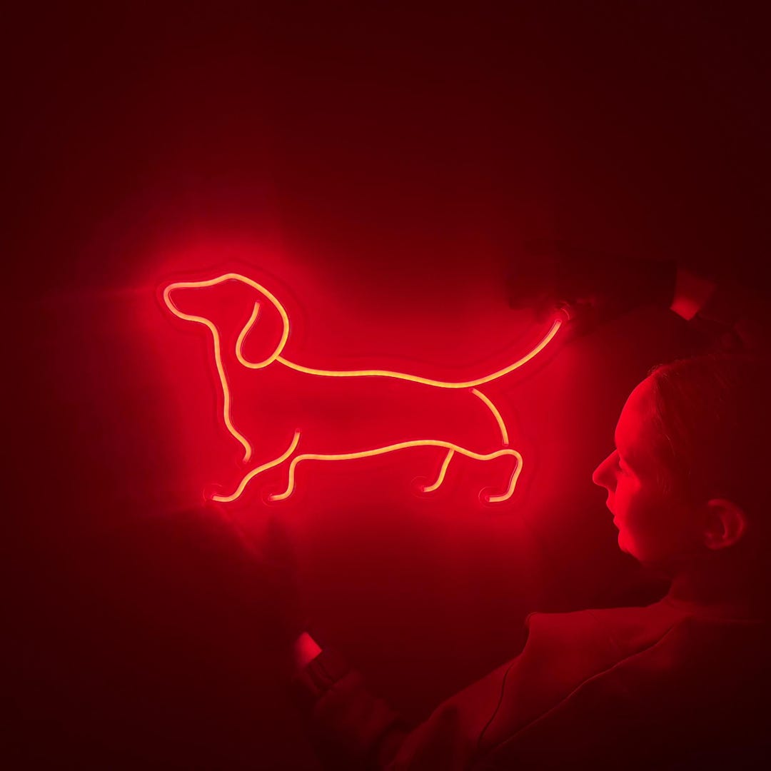 Dachshund Dog LED Neon Sign - Custom Wiener Dog Wall Art, Pet Lover ...