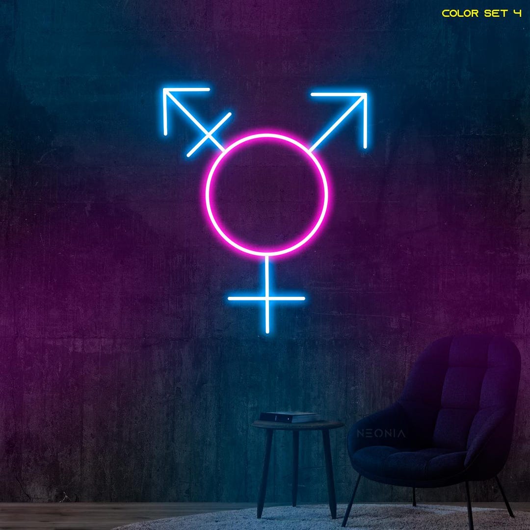 Transgender LED Neon Sign - LGBTQ Pride Wall Art, Gender Identity Decor ...
