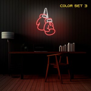 Boxing Gloves Neon Sign - Boxing Decor, Neon Sign Bedroom, Neon Signs ...