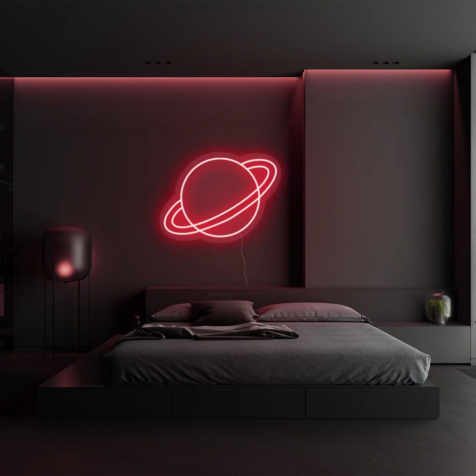 Saturn Planet Neon Sign Saturn Neon Sign Wall Decor Wall | Etsy