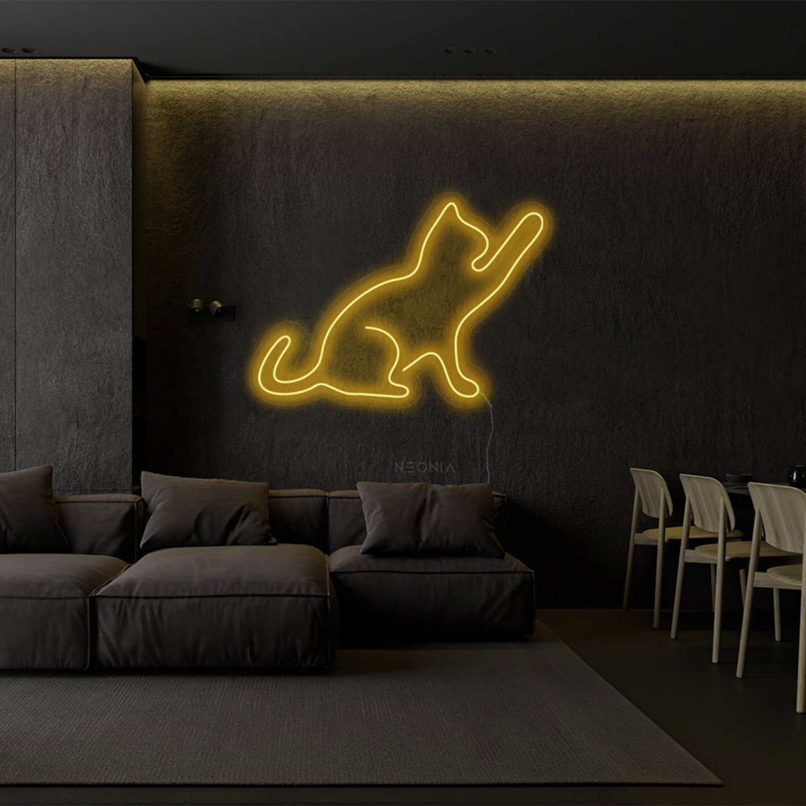 Cat Neon Sign Cat Wall Decor Neon Sign Bedroom Neon Light - Etsy