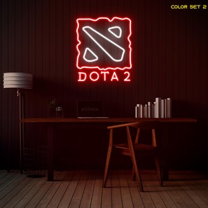 Dota 2 Logo Gamer LED Neon Sign - Custom Gaming Room Decor - Gift for ...