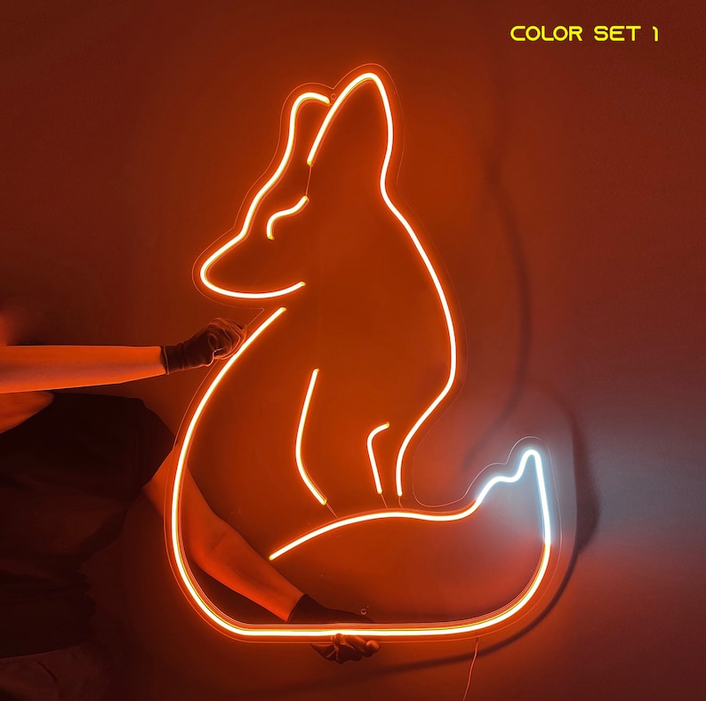Fox Neon Sign Fox Led Sign Neon Sign Bedroom Neon Light - Etsy