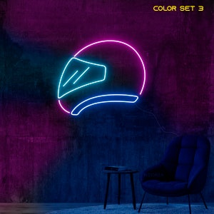 Bike Helmet Neon Sign - Bike Helmet Led Sign, Neon Sign Bedroom, Neon ...