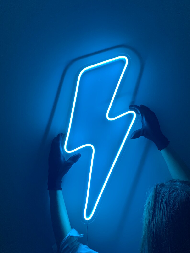 Lightning Bolt Neon Sign LED Neon Sign Wall Decor Wall - Etsy