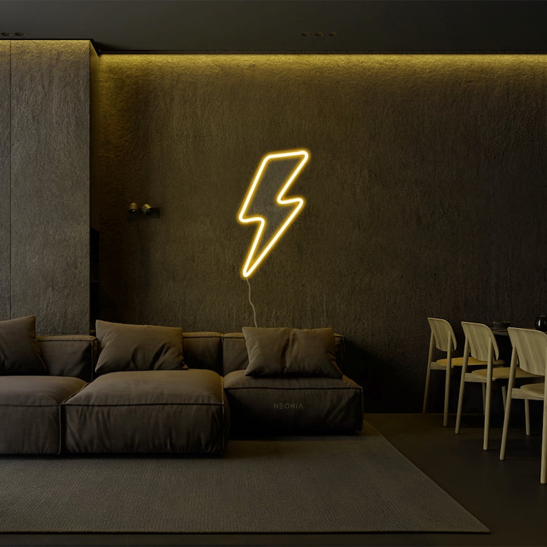 Lightning Bolt Neon Sign LED Neon Sign Wall Decor Wall - Etsy