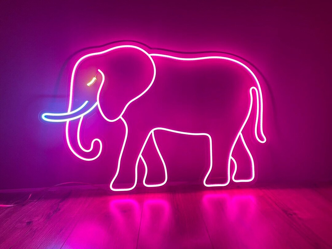 Elephant Neon Sign - Elephant Led Sign, Neon Sign Bedroom, Neon Light ...