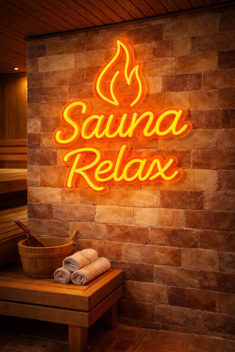 Sauna Neon Sign, Custom Sauna Light, Nordic Spa Decor, Home Sauna Wall ...
