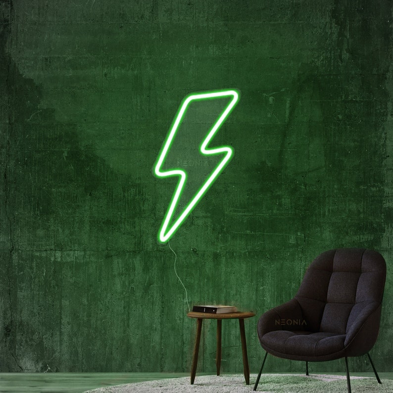 Lightning Bolt Neon Sign LED Neon Sign Wall Decor Wall | Etsy