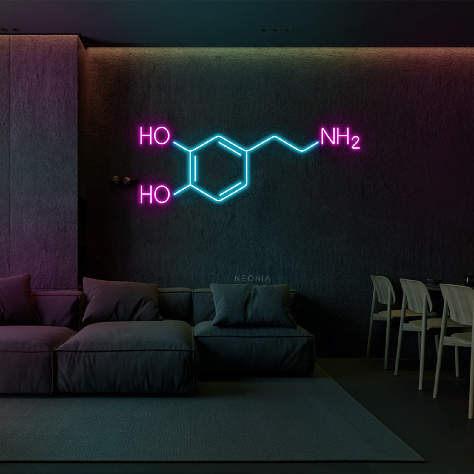 Dopamine Molecule Neon Sign Molecule LED Sign Neon Sign | Etsy