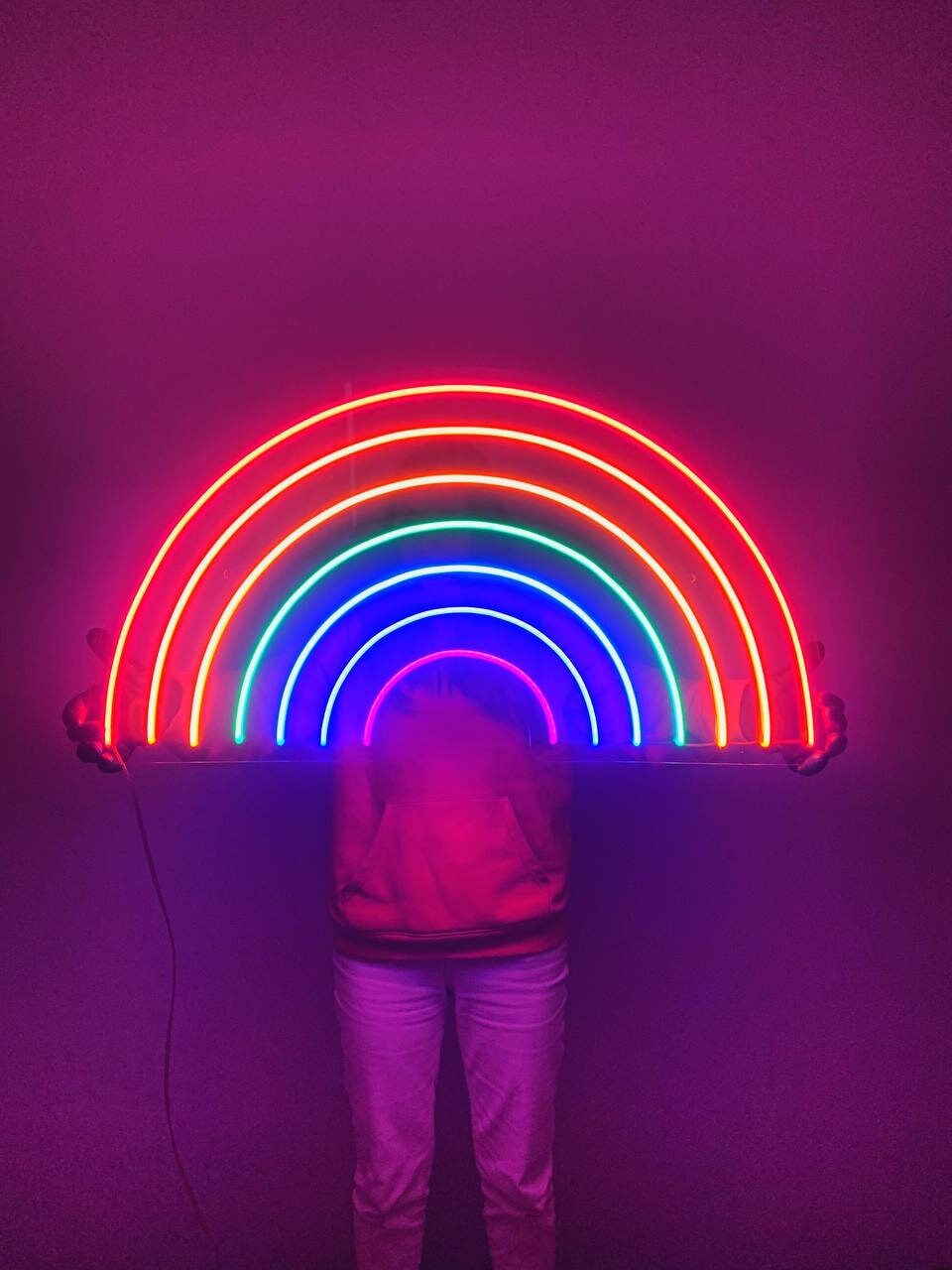 Rainbow Neon Sign Rainbow Wall Decor Neon Sign Bedroom - Etsy UK