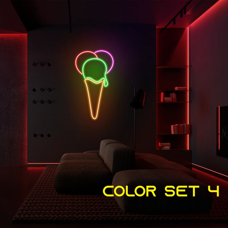 Ice Cream Neon Sign Ice Cream Led Sign Neon Wall Sign Neon - Etsy