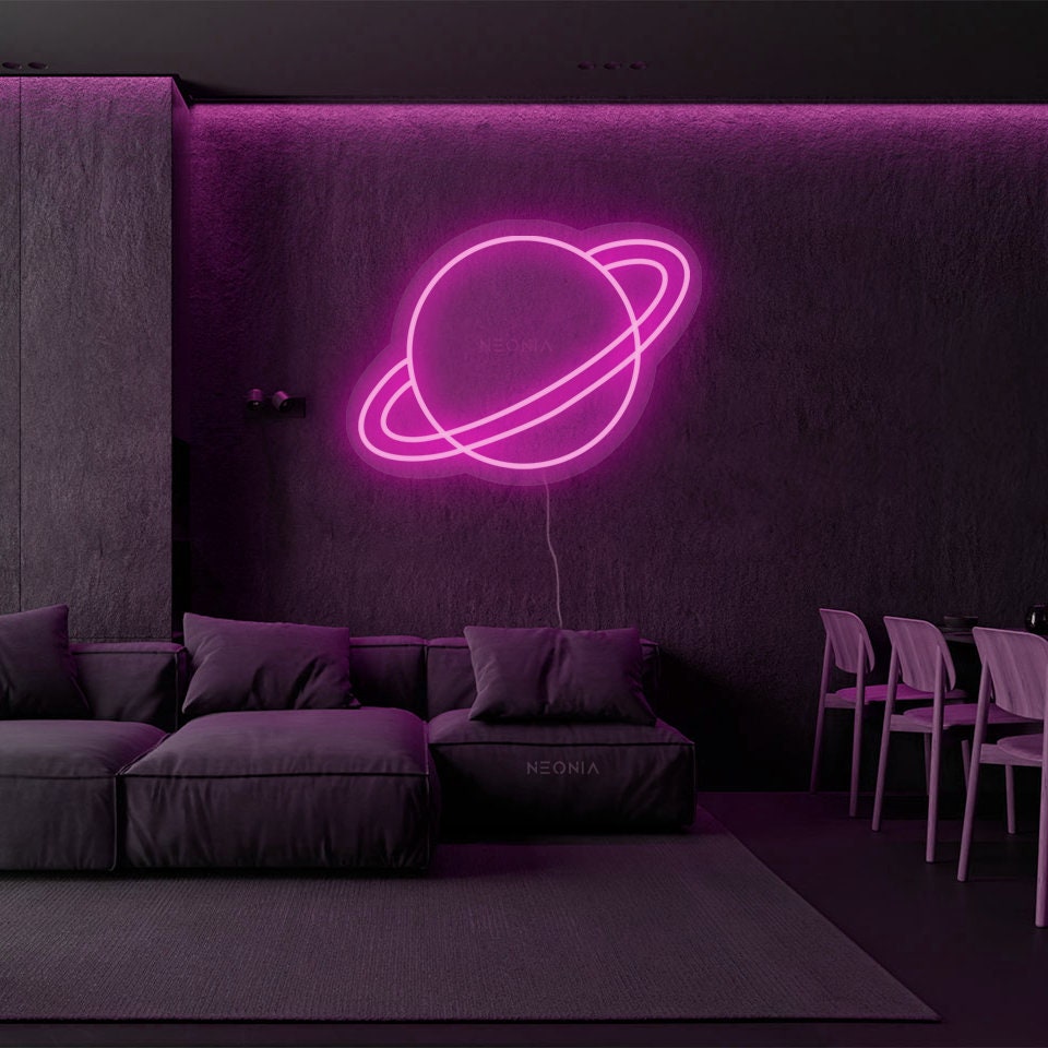 Saturn Planet Neon Sign Saturn Neon Sign Wall Decor Wall | Etsy