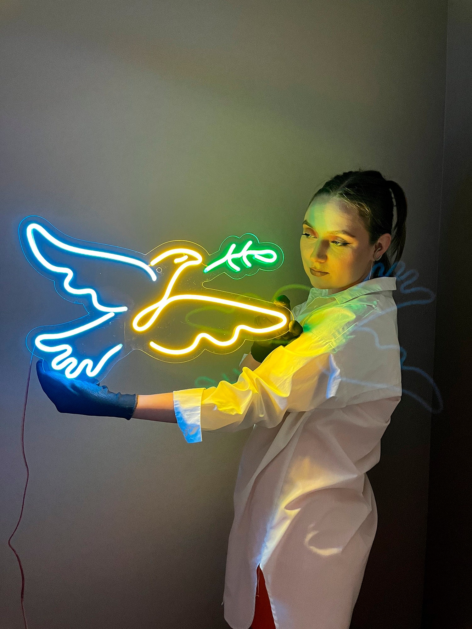 Ukrainian Peace Dove LED Neon Sign, Wall Decor - Etsy