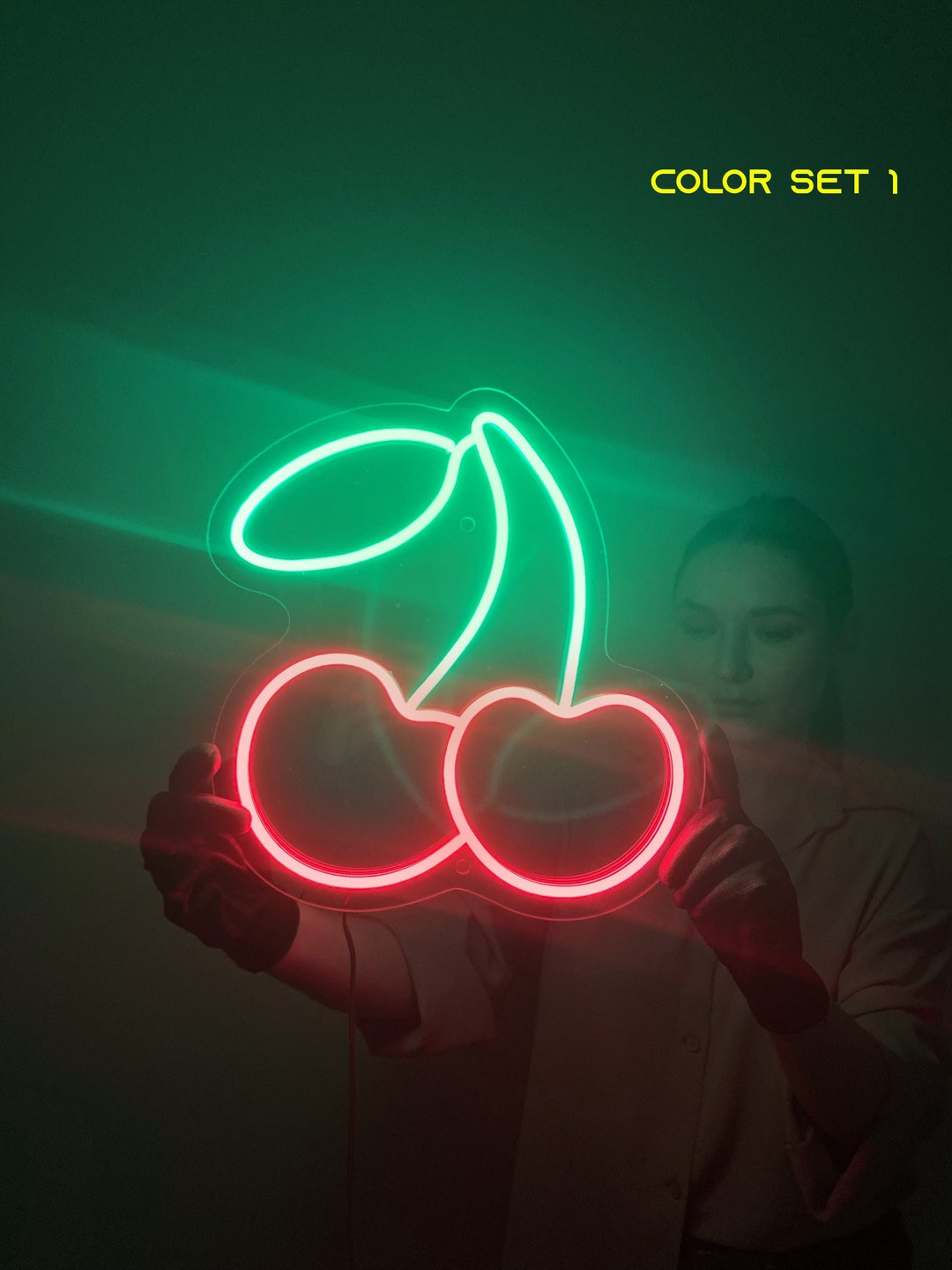 Cherry Neon Sign - Neon Sign Bedroom, Neon Signs, Neon Light, Wall Neon ...