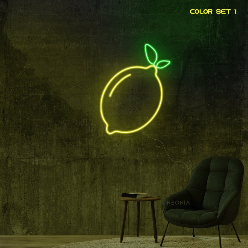 Lemon Neon Sign Fruit Lemon Led Sign Neon Sign Bedroom - Etsy