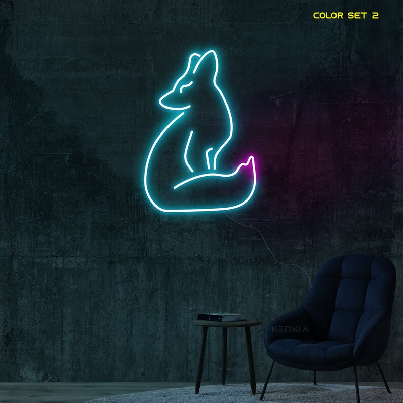 Fox Neon Sign Fox Led Sign Neon Sign Bedroom Neon Light | Etsy