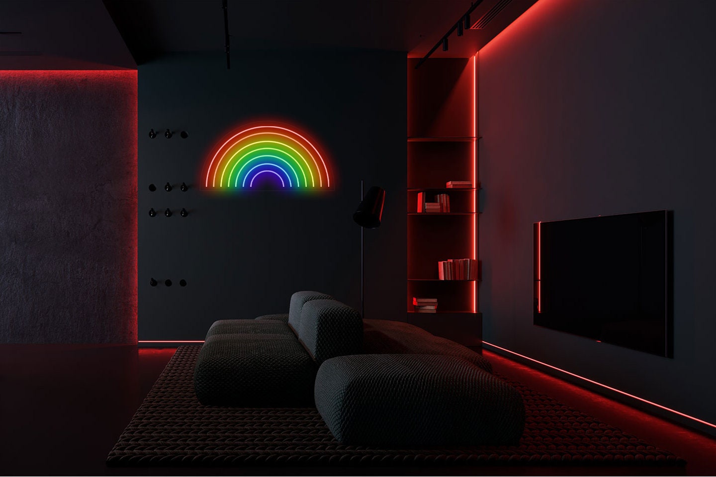 Rainbow Neon Sign Rainbow Wall Decor Neon Sign Bedroom - Etsy UK