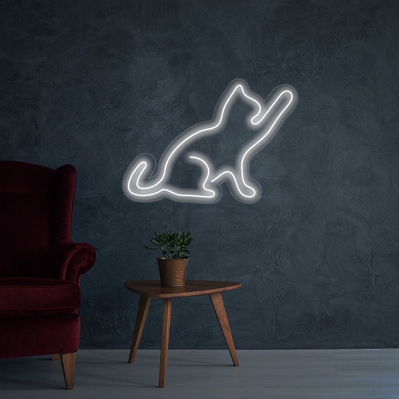 Cat Neon Sign Cat Wall Decor Neon Sign Bedroom Neon Light - Etsy
