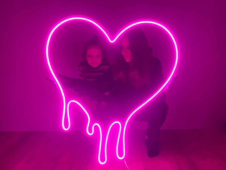 Dripping Heart Neon Sign Heart Neon Sign Bedroom Neon Sign - Etsy