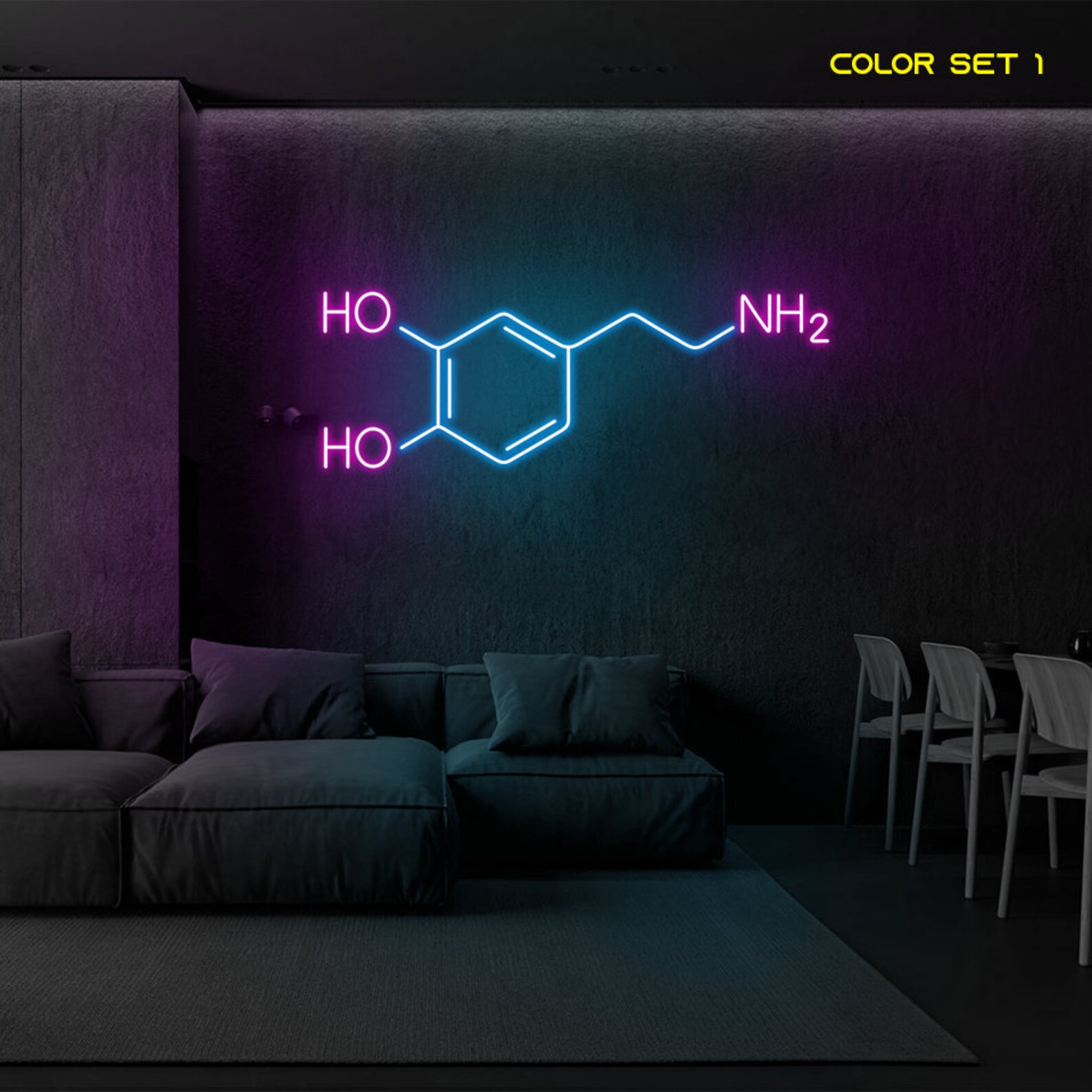 Dopamine Molecule Neon Sign Molecule LED Sign Neon Sign - Etsy