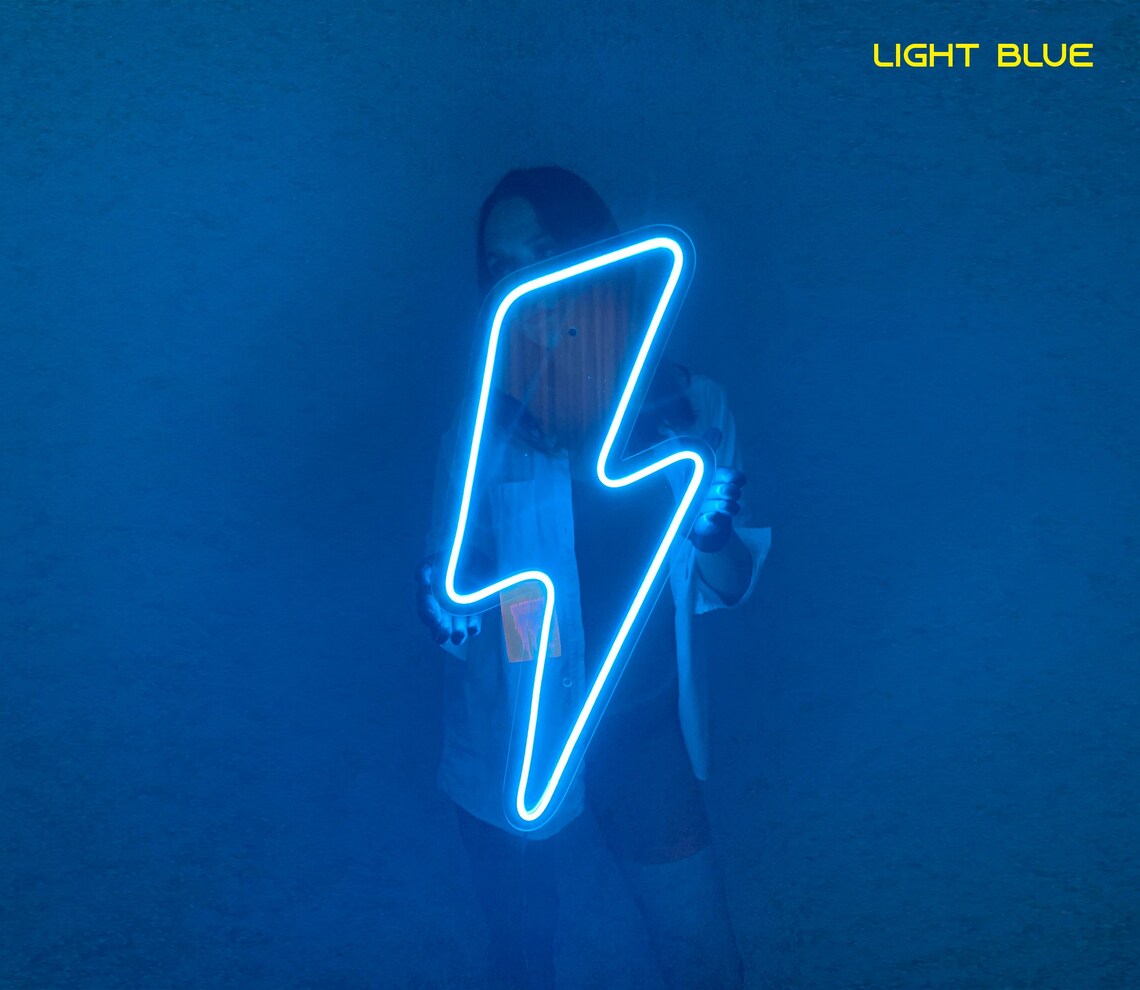 Lightning Bolt Neon Sign LED Neon Sign Wall Decor Wall - Etsy