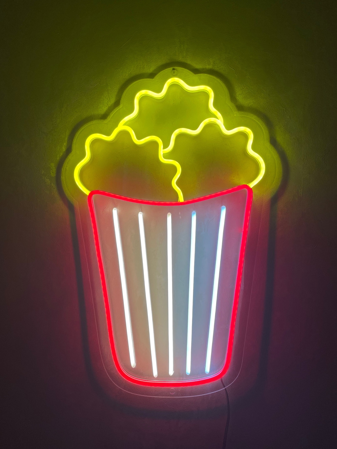 Popcorn Neon Sign - Food Led Sign, Neon Light Sign, Led Light Sign, LED ...