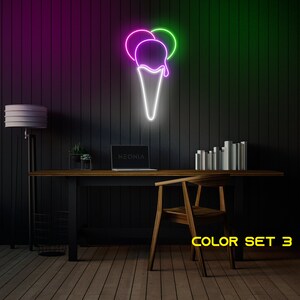 Ice Cream Neon Sign - Ice Cream Led Sign, Neon Wall Sign, Neon Light - Etsy