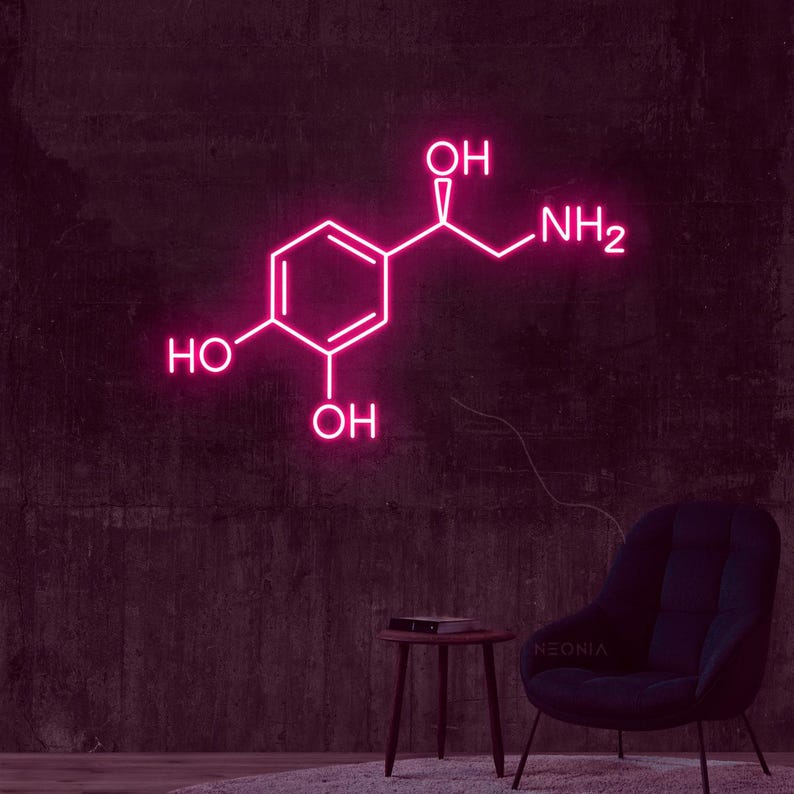 Noradrenaline Molecule LED Neon Sign: Science Wall Decor - Etsy