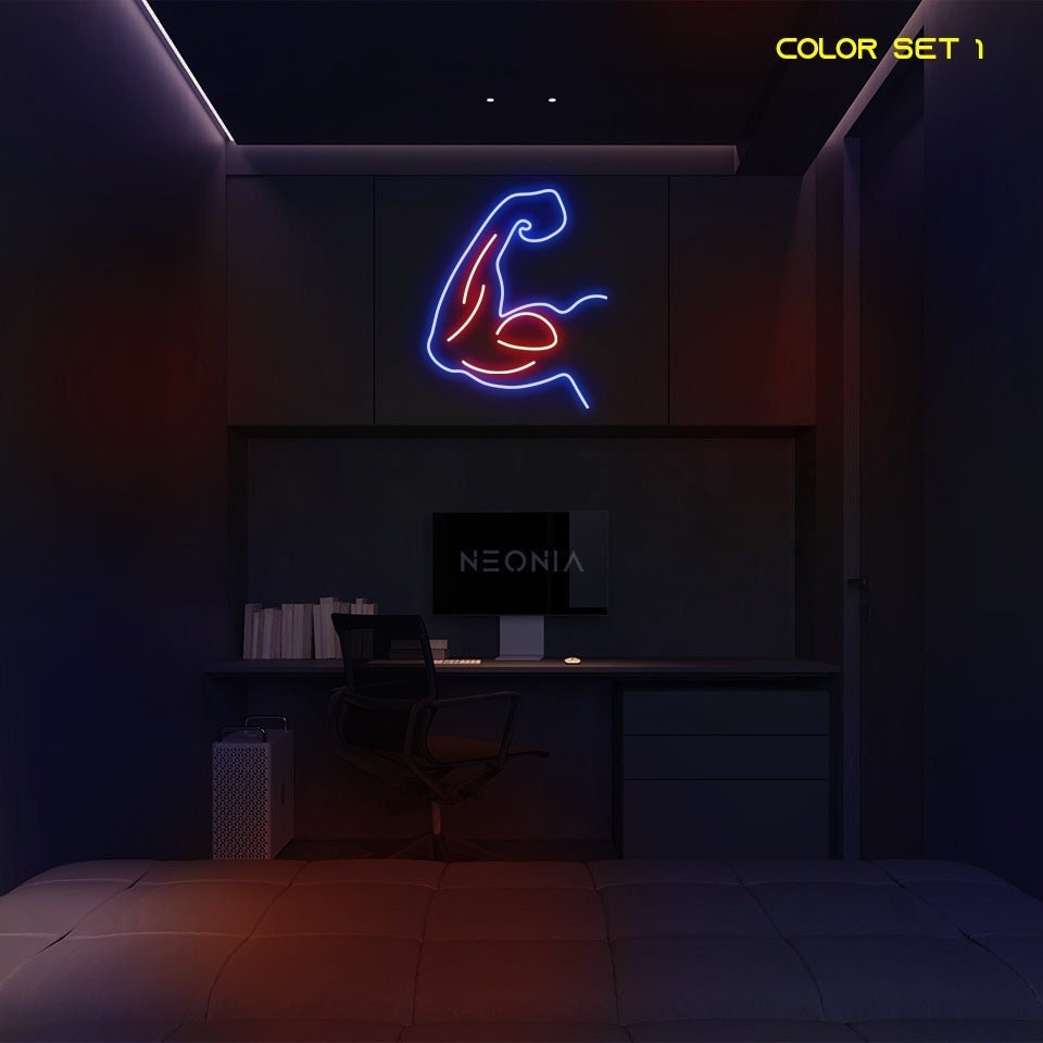 Muscle Neon Sign Muscle Neon Lights Neon Sign for Gym LED | Etsy