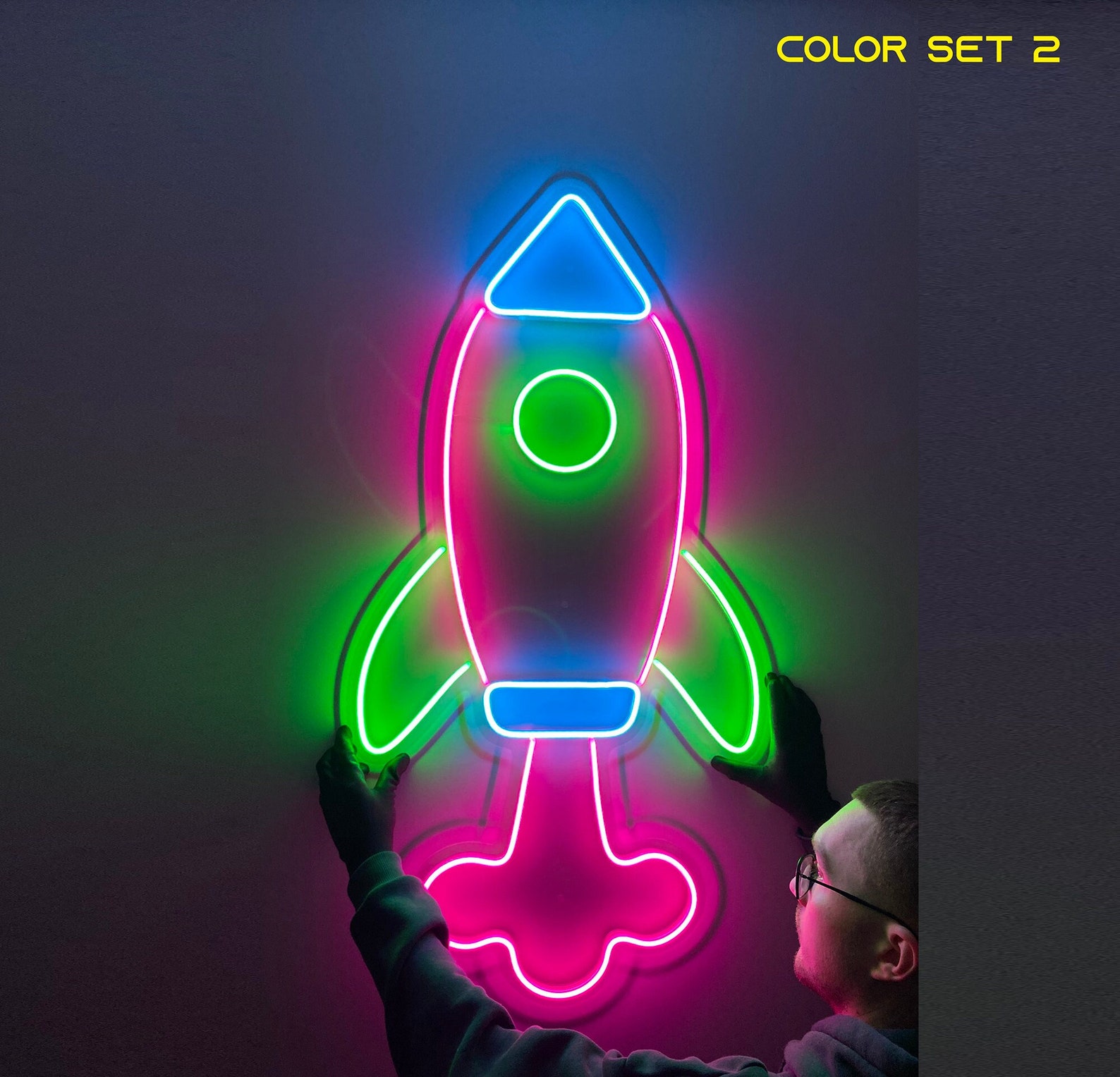 Rocket Neon Sign Bedroom Neon Sign LED Light Neon Light - Etsy